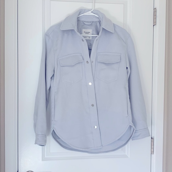 Abercrombie & Fitch | Jackets & Coats | Light Blue Oversized Shacket ...